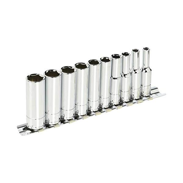 ・ 4、5、6、7、8、10、11、12、13ｍｍ S11431・●ミラー仕上げのメッキが美しいディープソケット。●ボルトの貫通したナットや、奥まった所での作業に最適です。●ボルト・ナットを傷めにくい面接触タイプ。●６角タイプ・●ソケットホ...