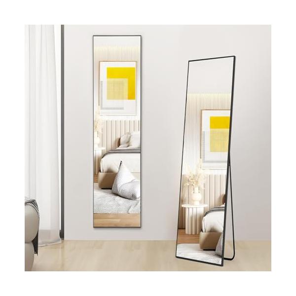 ブラック/長さ118.5 x 幅28.5 cm/MRLDYT30120B-BG・Color:ブラック・パッケージ個数:1・モダンな一体型デザインシンプルで現代的なデザインが特徴の全身鏡は、アルミニウム製の一体型フレームを採用。軽量で丈夫、メ...