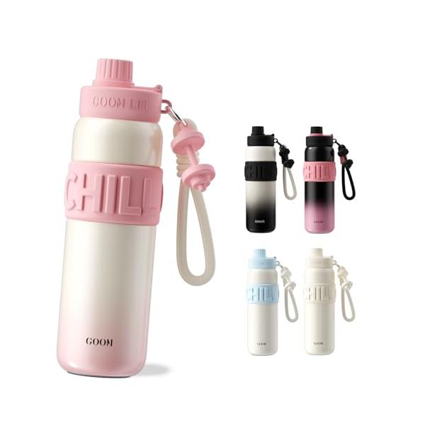 ピンク ホワイト/680 ml/保温ボトル・Color:ピンク ホワイト・真空断熱:シームレスな技術を採用し、水筒の内瓶は31603の高品質ステンレスで、水筒を逆さにしても決して漏れません。ボトルには長時間の保温・保冷があり、断熱と耐食性は...