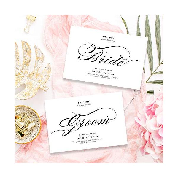 フォーマル白/ハガキサイズ (148×100mm)/-・結婚式の受付にて使用していただけるおしゃれな受付サイン（ Bride/Groom ）です。・商品はフレームに入れて頂き、結婚式やウェディングパーティーの受付にてご使用ください。・内容物...