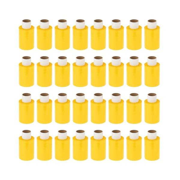 ラップ32個イエロー/-/-・Color:イエローStyle:ラップ32個・パッケージ個数:1・用途：商品の区別、新聞・雑誌、段ボールの梱包や部品・パーツのまとめ、商品の保護・梱包、長物の荷崩れを防ぐなど・フィルムサイズ：幅10cm×長さ1...