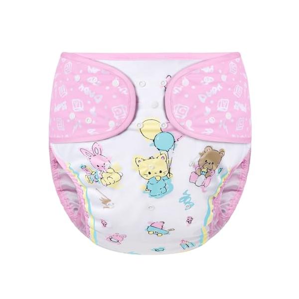 可愛いピンク/M/LA22-LB-DC013-M・Size:M・可愛い絵柄LittleForBigならではの「保育園」の柄、青と白の色合いで超可愛い。日常使いにもピッタリです。・調整可能なウエストと長さウエストと前に付いているスナップで、自...