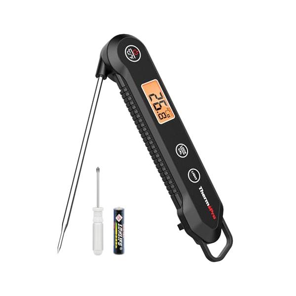 コンテンポラリーブラック・防水/-/TP03H-Black・Color:ブラック・防水・パッケージ個数:1・高速で正確: 調理用温度計は、3.9インチの食品グレードのステンレススチールプローブと、3 ? 4秒以内に内部温度を受け取る高精度の...