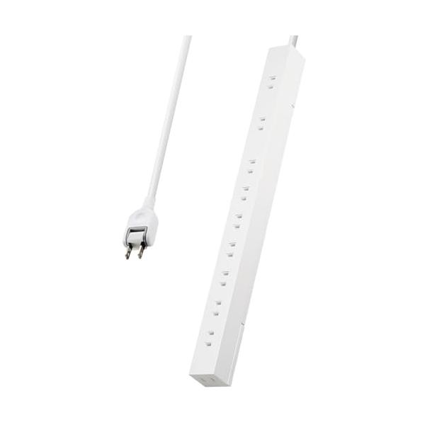 マグネットタイプホワイト/5m/ECT-2650WH・Size:5mStyle:マグネットタイプPatternName:(1) 電源タップ単品・パッケージ個数:1・回転収納可能な脚パーツと強力な磁石を特長とする2ピン式のスリムな10個口タッ...