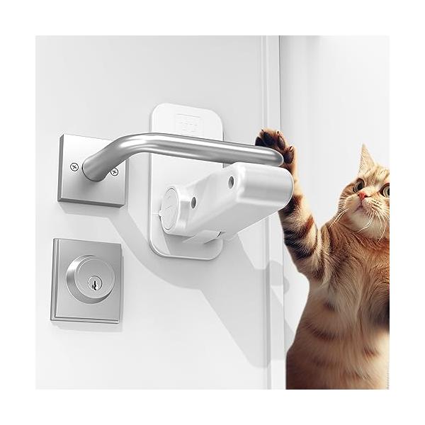 ホワイト/1*ドアノブロック/MG-007-04・Size:1*ドアノブロック・パッケージ個数:1・??1個試用＆貼るだけ子供の安全に1個試用でたくさんチャイルドロックのボタンを押すとロックが解除され、大人にとって片手で操作が簡単です。子供...