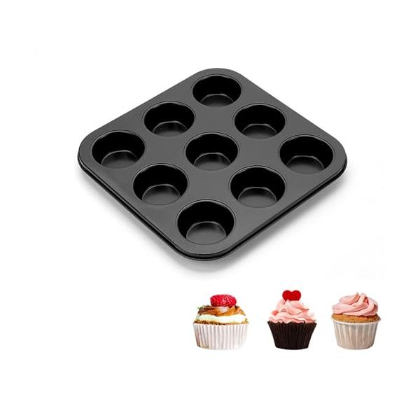 ブラック 9個取り/-/RXU-898・耐熱マフィン型マフィン型は炭素鋼製で、硬くて変形しにくく、高温に強く、無臭、防水、耐油、非粘着性があります。マフィン型の縁は補強されており、長期間安定して使用できます。表面は滑らかで、固着防止、耐腐食...