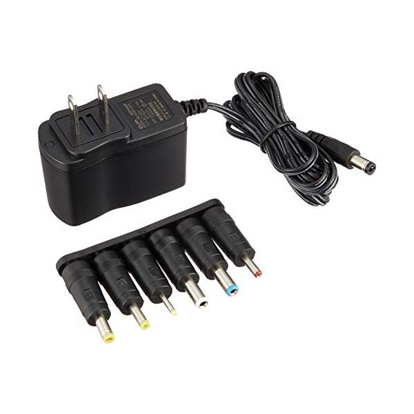 4.5V用ブラック/4.5V/ACD-045S・パッケージ個数:1・●家庭用コンセント(AC100V)をDC4.5Vの電圧に変換 ●高容量1000mA、6種類の変換プラグ付で様々な機器に対応 ●安定化回路内蔵で、電圧変動が少なく機器にやさし...