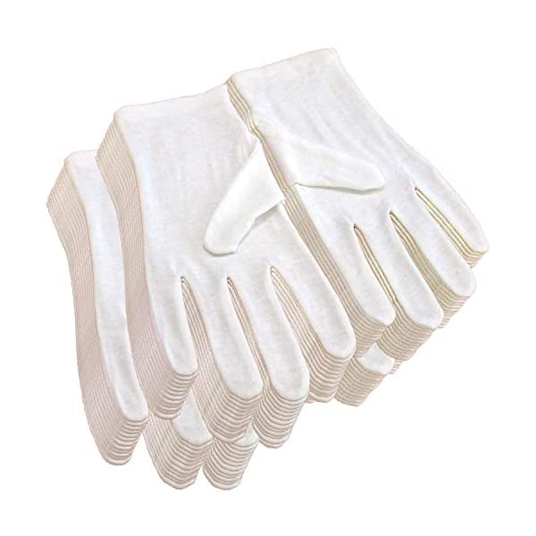 ホワイト/M/-・Size:MPatternName:24双セット・パッケージ個数:1・サイズ：全長/約22cm、手のひら周り/約19cm、中指の長さ/約8cm 素材：綿100％・用途に合わせて気軽に使用出来る、薄手で使いやすいコットン手袋...