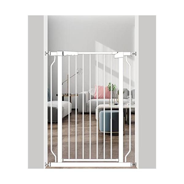 ホワイト/75-90cm/w282・Size:75-90cmMaterialType:スチール　ホワイト・「高さ100cm以上」つかまり立ちの赤ちゃんがよじ登れないように考えた高さ103cm以上のベビーゲート、セーフティー安全ゲート、ハイゲ...
