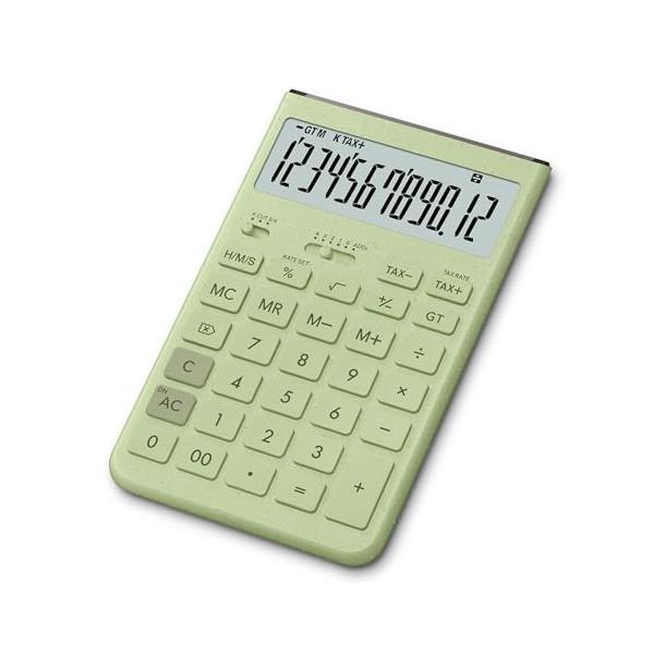 グレイッシュグリーン/-/JT-200T-GN-N・Color:グレイッシュグリーン・パッケージ個数:1・自分らしさを演出するくすみカラーのデザイン電卓・桁数12大きさ(奥行×幅×高さ)mm173.0×105.0×13.8質量(g)170・...