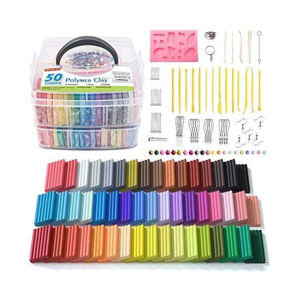 DIY。50 色/0.7OZ/SA-PC・パッケージ個数:1・50色オーブン粘土日常的によく使われる色が揃った50色ポリマークレイキットです。豊なカラーバリエーションで、焼いた後も鮮やかさを保ち、様々な色の組み合わせを試すことが可能です。作...
