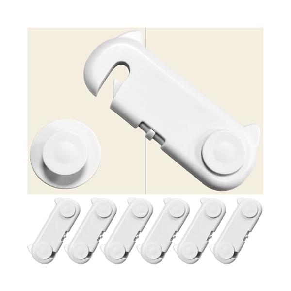 ホワイト/L/AQSK01・Color:ホワイト・パッケージ個数:1・?安全設計 - 好奇心旺盛な子供がキャビネット、冷蔵庫、オーブンを開ける安全性についてまだ心配していますか？この6つのキャビネットロックのセットは完璧な解決策です私たちの...