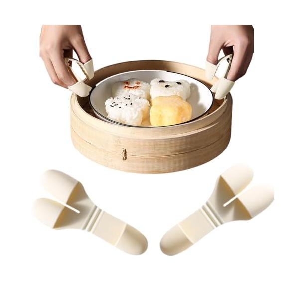 ホワイト/Medium/XUJ88・Color:ホワイト・コンパクトな2個セットの鍋つかみ。お鍋のフタや取っ手をとるとき、ちょうどいいサイズで重宝します。・三つ指の指カバーデザイン、厚手シリコン製、やけどを防ぎます。耐熱-40℃〜230℃、...