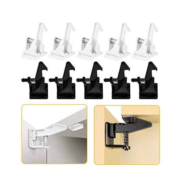 黒&amp;白/-/-・Color:黒&amp;白・『環境に優しいABS樹脂製』非毒性、無味、環境に優しいABS素材を使用し、赤ちゃんがいるご家族にぴったり成人は楽に開けられますが、赤ちゃんの力ではできない設計です。安全性が備わっています。...