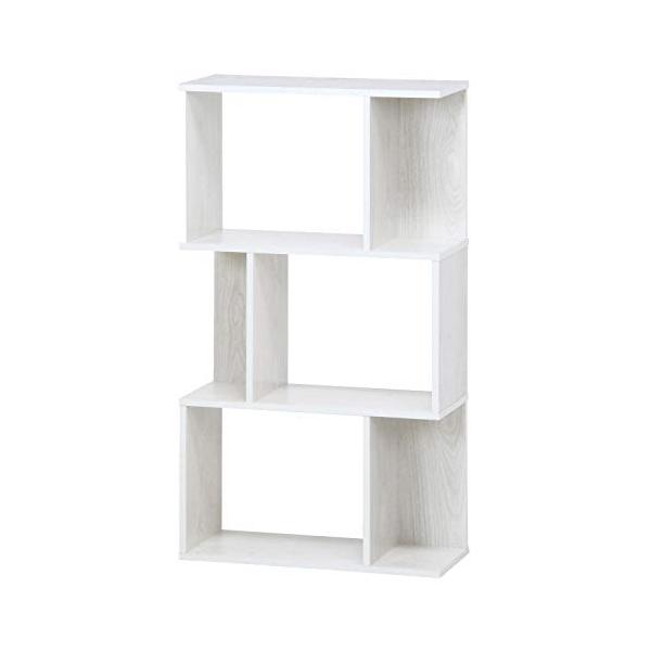 designホワイトウォッシュ/3段 幅59cm/98712・Color:ホワイトウォッシュPatternName:3段・パッケージ個数:1・目を惹くデザイン S型ディスプレイラック3段・サイズ:幅59×奥行24×高さ106cm・素材・材質...