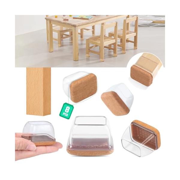 透明+ブラウン/M-8個入り(幅22-32mm 長さ32-42mm)/JP-HSW-0025・Size:M-8個入り(幅22-32mm 長さ32-42mm)Color:透明+ブラウン・床保護&amp;騒音防止：椅子あしカバーの底部には厚いフ...