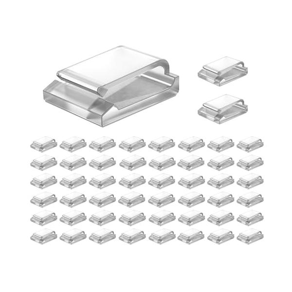 ケーブルクランプ・商品仕様セット：50個入りサイズ：縦16 mm×横10 mm×高さ3 mm。直径約3 mm以下のケーブルに対応しています。（注意：手作業で測定するため、1〜2 cmの誤差が生じる場合がありますのでご了承ください）。・配線整...