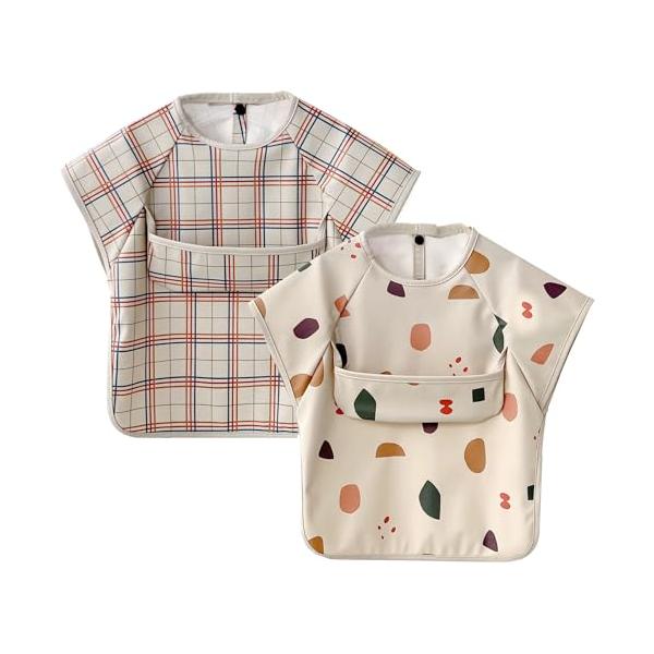 該当なしチェック×石/S/BIB0701gg-BX01・Color:チェック×石Size:S・ベビー 食事用エプロンひとりでご飯を食べる練習にもぴったりな半袖タイプのお食事エプロンです。キュートな動物柄から落ち着いた花柄まで21まで種類のバ...