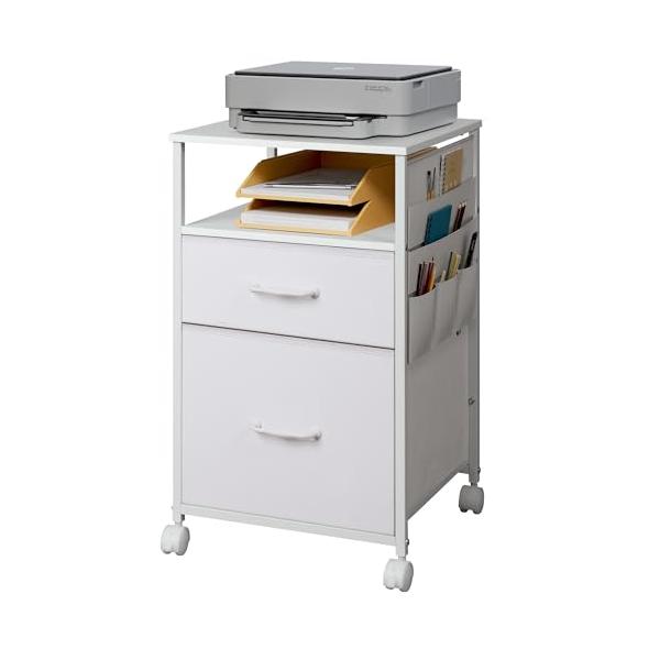 モダンホワイト/幅40/AHDG618・Color:ホワイトSize:幅40・たっぷり収納できるスペース：デスクワゴン全体に、二つの引き出しがあります。上の引き出しは小物を収納することができます。下の引き出しはA4サイズの文書や書籍など、オ...