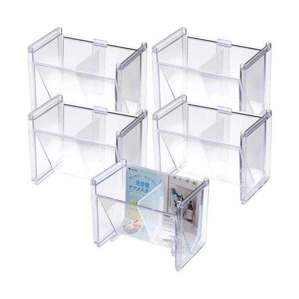 ナナメスタンドクリア/5個セット/9472・Size:5個セットStyle:ナナメスタンド・パッケージ個数:1・商品サイズ：11.7×7.2×H9cm　商品重量：73g・材質：（本体）スチロール樹脂（仕切）ポリプロピレン・原産国：日本製・限...
