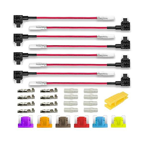 ・E437-8個  ・・Color:E437-8個・?車低背電源取り出しヒューズホルダー・?ヒューズから電源を簡単に取り出すための平型ヒューズ型配線です。・?セット：8個平型ヒューズ電源取り出し配線+6個のミニヒューズ（3A/5A/7.5A...