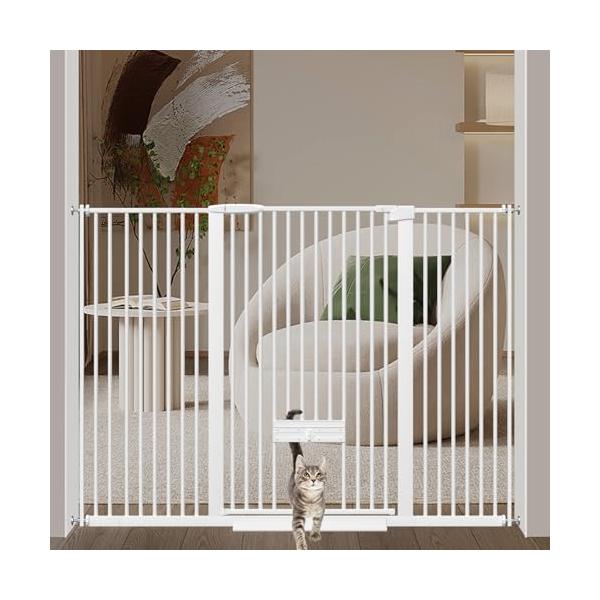 ホワイト/幅137-156CM/W410・Size:幅137-156CMMaterialType:ホワイト・ハイタイプゲート一般的なペットゲートと比べて、高さは103cmと十分あり、猫や犬の脱走を的に防ぎます。幅は77cmから216cmまで...