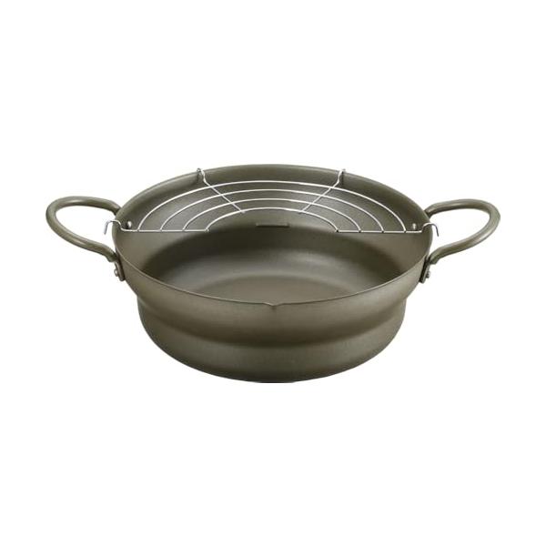 ブラック/28cm/KRR-28W・PatternName:広口揚げ鍋 28cm・パッケージ個数:1・サイズ:36.8×28.5×12.5cm・本体重量:880g・素材・材質:本体/鉄(シリコン焼付塗装。底の厚さ1.0mm)、取っ手/鉄(シ...