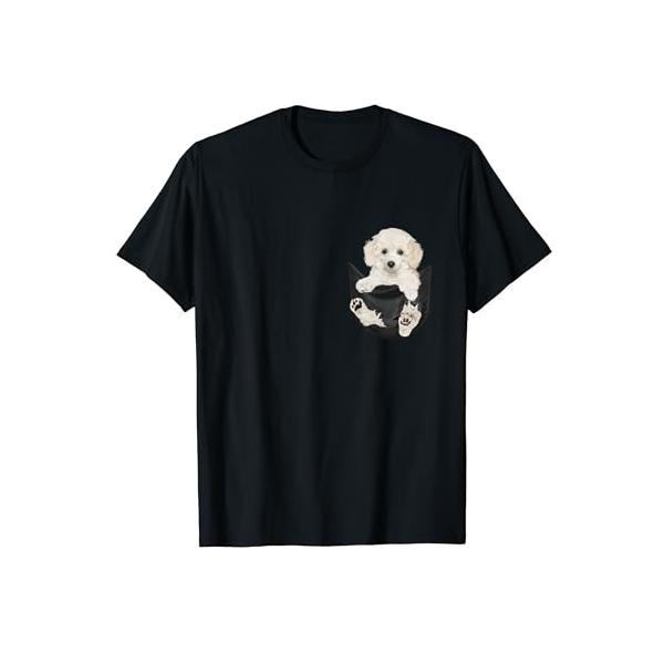 ブラック/S/-・あなたはホワイトプードルのオーナーで恋人ですか 犬が好きですか ポケットに入った白いプードルのクールな犬の服です。 ペット好き、動物好きならおしゃれな服です。 お気に入りの犬種をポケットに入れて持ち運べます。・犬好きのお父...