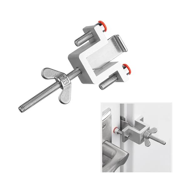 シルバー/-/-・商品情報ポータブルドアロック、素材：ステンレス鋼、アルミニウム合金、カラー：シルバー、サイズ：9.5 x 4.8 x 2.2 cm、重量：約63g、梱包内容：ポータブルドアロック*1、取扱説明書*1。女性、高齢者、子供の身...