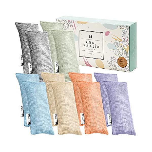 ・6色マルチカラー x 12 ・・PackageQuantity:12Color:6色マルチカラー・【ハナマル良品 靴 消臭 脱臭 竹炭 バッグ 12個セット内容】(1)竹炭バッグ「75g×12個」（サイズ：約縦17cm×幅7cm×厚さ3c...