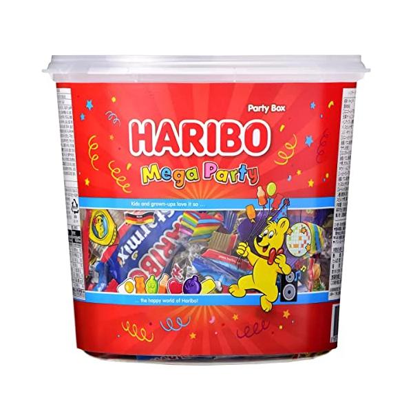 パーティーマルチ/1キログラム (x 1)/-・ハリボーの人気商品（ミニゴールドベア、ミニハッピーコーラ、ミニスターミックス、ハッピーグレープ、ルーレット）がたっぷりお楽しみいただけます。(BR)シェアできる個包装でピクニックやオフィス、お...