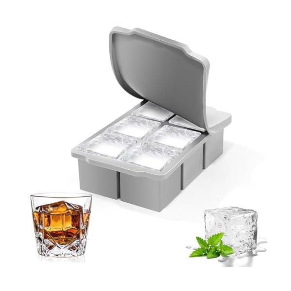 グレー/長さ18.7センチメートル、幅12センチメートル、高さ5センチメートル/-・PackageQuantity:1Color:グレー・パッケージ個数:1・簡単に取り出せる 製氷機 シリコン: 独立した空洞設計により、ウイスキーの氷を簡単...