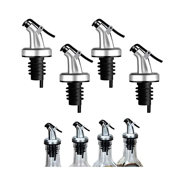 4個セット/-/-・Color:4個セット・1.栓の部分は樹脂で柔軟性があり。オイル漏れ防止のシリコン漏れ防止ストッパー、安心してご使用いただけます。・2.レバーを押すだけでONとOFF、スイッチ感覚で簡単に開閉できるボトルポアラーです。・...