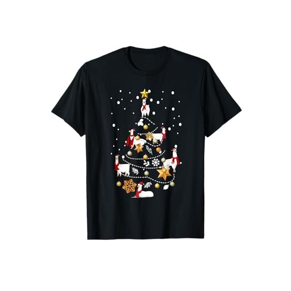 ブラック/S/-・カワイイラマ オーナメントクリスマスツリー・Cute Kawaii Llama Ornament Christmas Tree