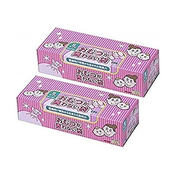 ・pink Sサイズ (x 400) ・おむつが臭わない袋 BOS ベビー用 箱型 Sサイズ 200枚×2個セット