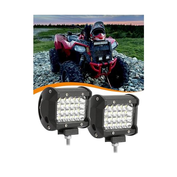 ホワイト/24連72W/-・Size:24連72WColor:ホワイト・パッケージ個数:2・?商品の説明製品サイズ：11x9.0x6.0CM、消費電力:72W（cree製3w x 24pcs）、色温度：6000ｋ、動作電圧：DC10-30v...