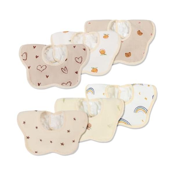 イエロー系/-/-・綿素材使用コットン100%表地の肌と環境に優しいよだれかけです。赤ちゃんが舐めたり噛んだりする可能性を考えて、蛍光剤やホルムアルデヒド等の有害な化学物質は一切なし、赤ちゃんが安心して使用できます。裏地は3D凸凹感あるの特...