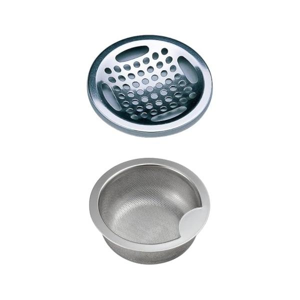 ステンレス目皿+浅型ゴミカゴシルバー/直径14.3×高さ1.6cm / 直径13.5×高さ5cm/SP-244E・Style:ステンレス目皿+浅型ゴミカゴ・パッケージ個数:1・製品サイズ / ステンレス目皿直径14.3×高さ1.6cm 本体...