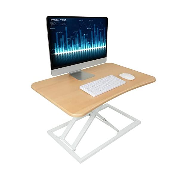 モダンメープル色/天板73×47cm/SW-003・Size:天板73×47cmColor:メープル色・疲労軽減で効率アップテレワークやデスクワークのため、一日中座りっぱなしで体への負担は大きいでしょう。SHUWEI卓上スタンディングデスク...