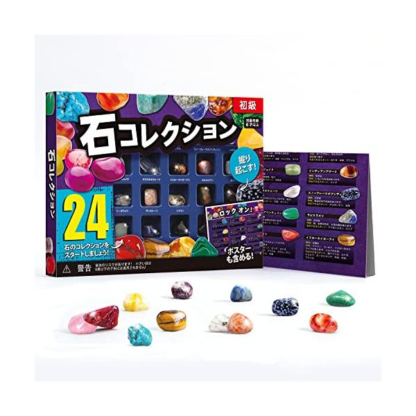 天然鉱石24種混合カラー/ワンサイズ/-・多様な岩石コレクション オパール、ローズクォーツ、デザートローズ、レッドジャスパー、ブルーアベンチュリンなどの素晴らしい標本を含む 24 種類の天然岩石と鉱物をご覧ください。この子供向けのスカートコ...