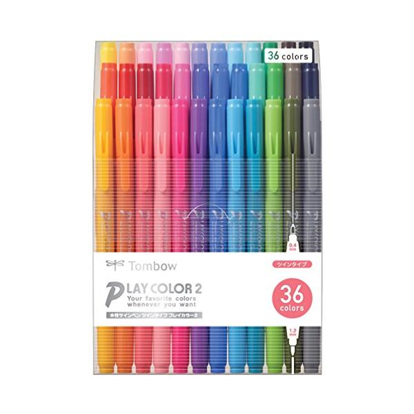 水性36色セット/-/GCB-013・Color:36色セット・パッケージ個数:1・色36色セット・仕様ツインタイプ／極細プラ芯（0.4mm）と太書き用繊維芯（1.2mm）・用途一般筆記・デザイン・スケッチ用・アンダーライン用・インク水性染...