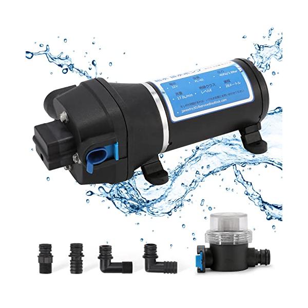 排水ポンプ・ブラック 12V ・・Size:12V・【仕様】電圧：DC 12V // 電流：11.0 A // パワー：132W // 流量：17L/min // 吸入距離：3メートル // 揚程：28メートル // 停止圧力：40Psi/...
