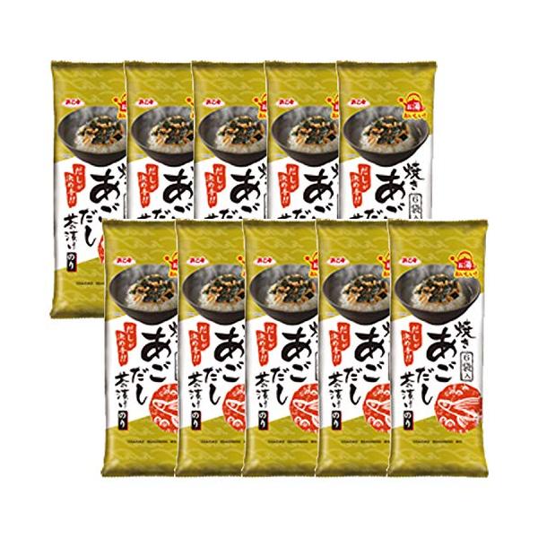 -/6.3グラム (x 10)/-・パッケージ個数:10・原材料:調味顆粒(国内製造(食塩、砂糖、焼きあご粉末、鰯煮干粉末、鰹節粉末、酵母エキス、椎茸粉末))、あられ、味付鰹削り節(鰹削り節、砂糖、醤油、食塩、その他)、のり/調味料(アミノ...