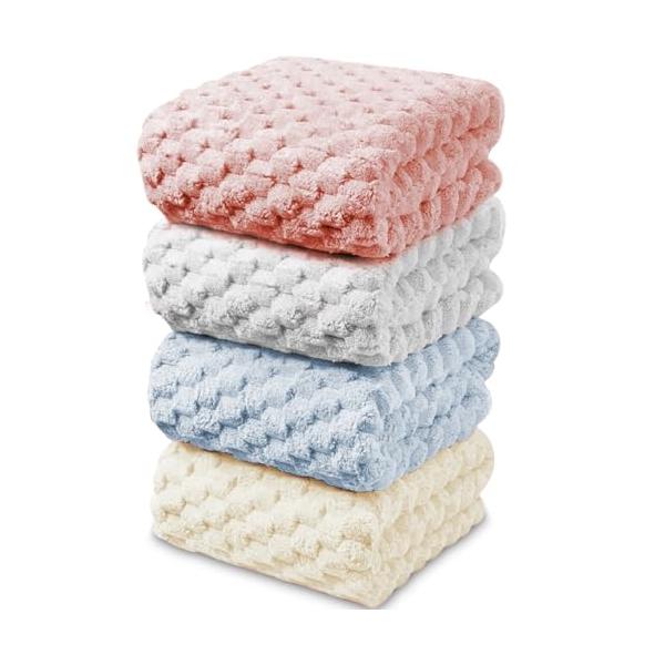 立体ポコポコ特殊織り ふかふか高吸水さくらピンク+ライトグレー+ベビーブルー+クリーム/4枚セット/4-QH-YB-TL-RF-AYO・Color:さくらピンク+ライトグレー+ベビーブルー+クリームSize:4枚セット・パッケージ個数:1・...