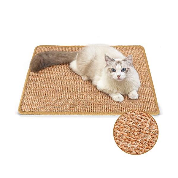 サイザル麻 マットブラウン/40*60cm/004・Size:40*60cmColor:ブラウン・パッケージ個数:1・サイズと材質ーサイズ:40*60cm　材質:天然サイザル麻　この爪とぎマットに採用されているサイザル麻は丈夫であり、より長...