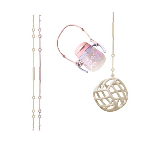 シンプルデザインピンク×ライトベージュ/-/-・Color:ピンク×ライトベージュStyle:シンプルデザイン・??柔らかで丈夫なシリコン製のおもちゃストラップ２本セットです。おもちゃの紛失や落下防止に役立ちます。・??食品グレードシリコン...