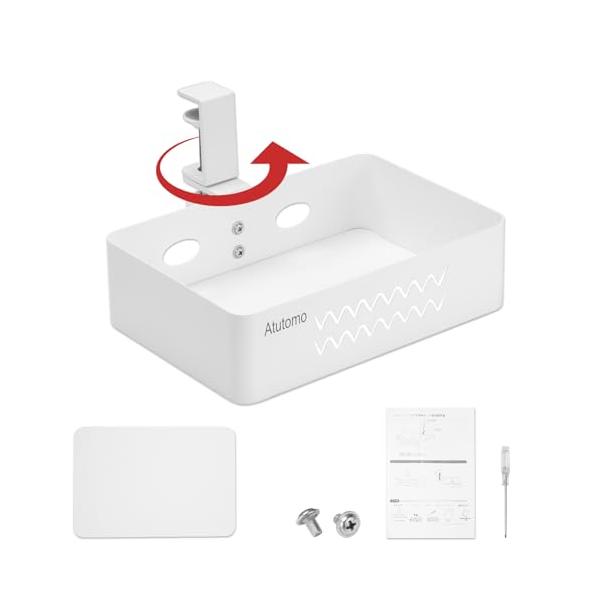 ミニマリストホワイト/-/Atutomo-LA-112・Color:ホワイト・製品仕様：収納ボックスサイズ/(約)250×170×70mm、最大耐荷重/(約)5kg。デスクや机などの厚さに合わせて幅を調節して、5cmまでの天板の厚さに対応可...