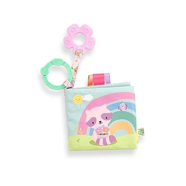 ピンク/-/16876・パッケージ個数:1・BPAフリーの歯固めやリボンのついた布製絵本。・握るとカシャカシャ音がします。・リングをベビーカーやベビーシートにとりつけられます。