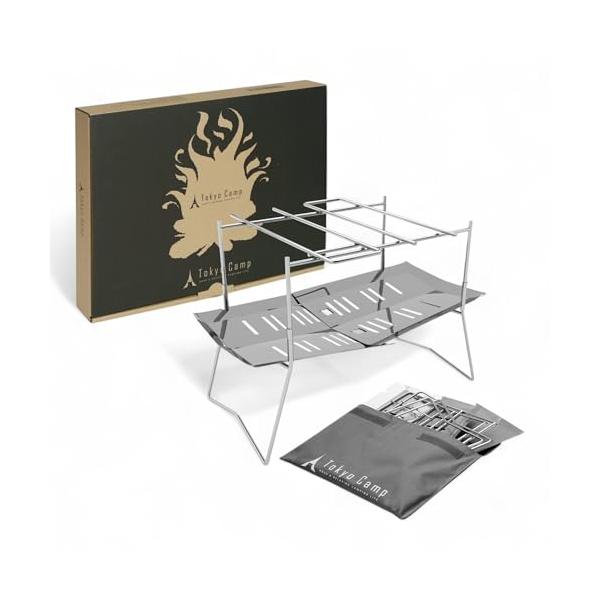 焚き火台シルバー/1人用/-・ TokyoCamp 焚き火台  シンプルでコンパクトなデザインが特徴のTokyoCampが誇る焚き火台。折り畳み可能で、誰にでも15秒程度で簡単に組み立て、ができます。コンパクトな折りたたみ式焚き火台にも関わ...