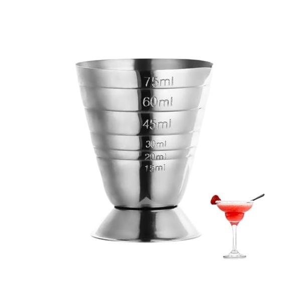 SLIVER/75ml/-・3 単位表示とセグメント式目盛りで高精度計量を実現：ml・oz・茶匙の 3 つの単位で表示されており、内壁にはセグメント式の目盛りが施されています。これにより、カップを垂直に立てたままでも高精度な計量が可能です。...